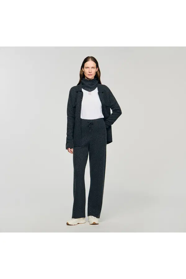 Sandro Knit Rhinestone-covered Pants