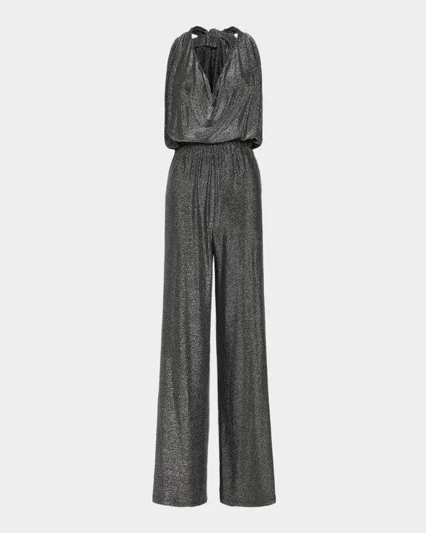 Ramy Brook Ginger Halter Cowl-neck Jumpsuit