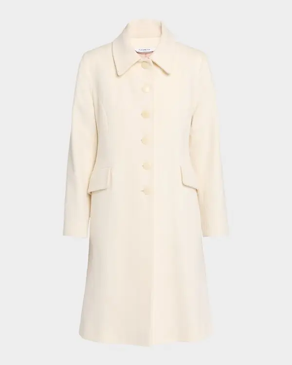 Fleurette Sofia Wool Fit-and-flare Coat - White