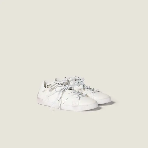 Miu Miu Deco Leather Sneakers - White