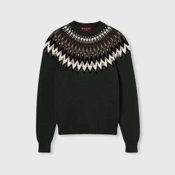 Gucci Norwegian Wool Jacquard Sweater - Green