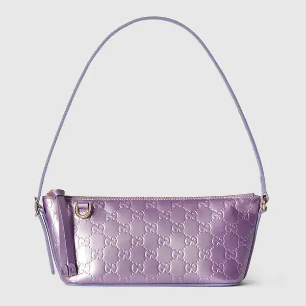 Gucci Gg Emblem Small Shoulder Bag - Pink | Editorialist