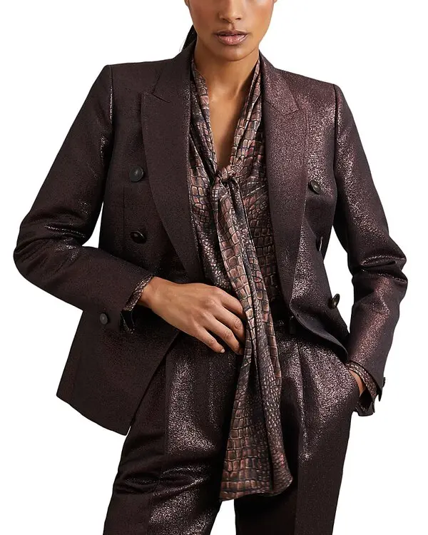 REISS Naomi Animal Print Blouse