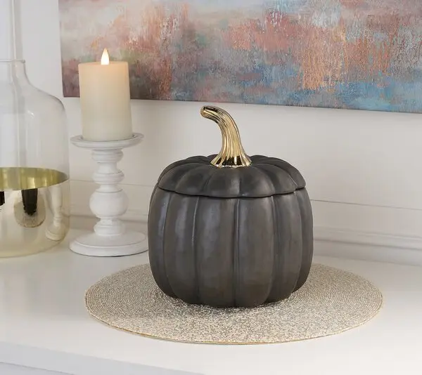 MARTHA STEWART As Is 9.5' Stoneware Pumpkin Vessel
