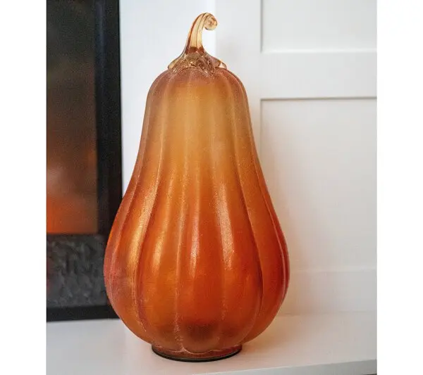 LAUREN MCBRIDE As Is 13.25' Frosted Glass Gourd By
