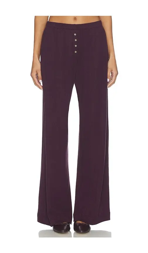 LESET Pointelle Boxer Pant In Purple