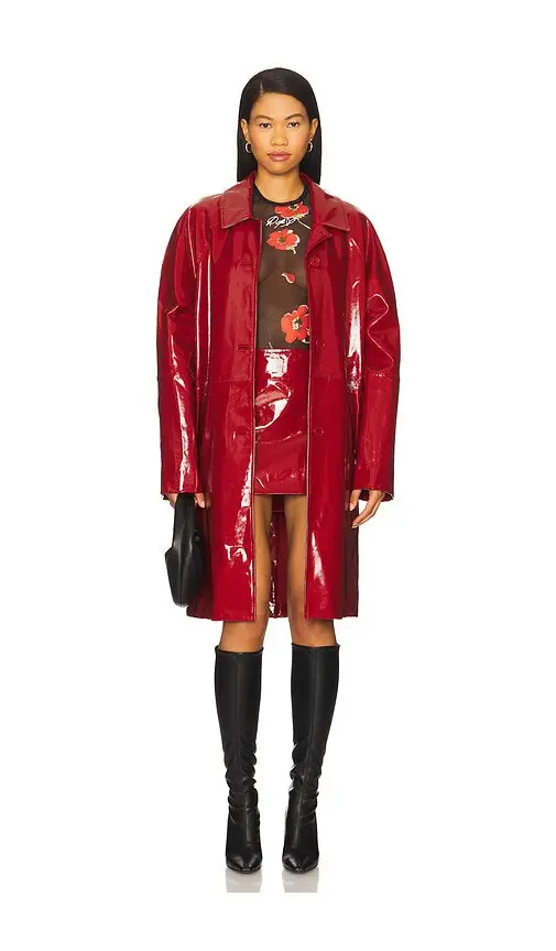 MOSCHINO JEANS Leather Long Overcoat