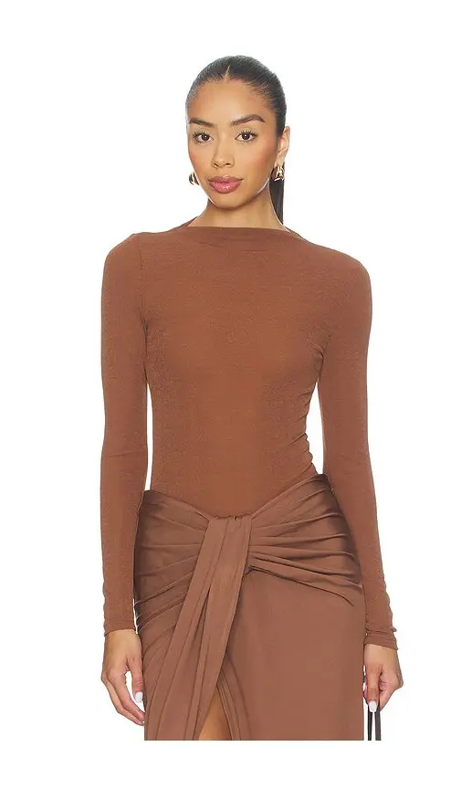 SNDYS Katya Long Sleeve Top In Brown