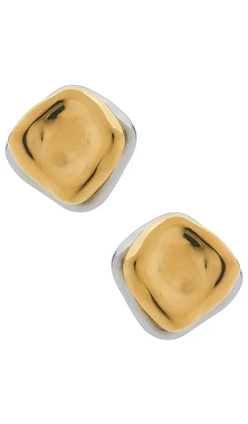 AMBER SCEATS Zylan Stud Earrings In Metallic Gold,metallic Silver