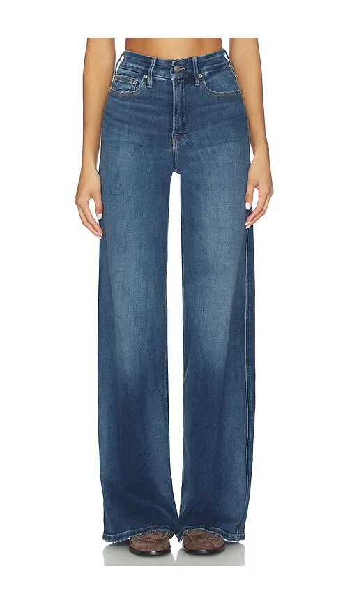 Good American Soft Tech Good Skate Wide Leg Jeans In Blue