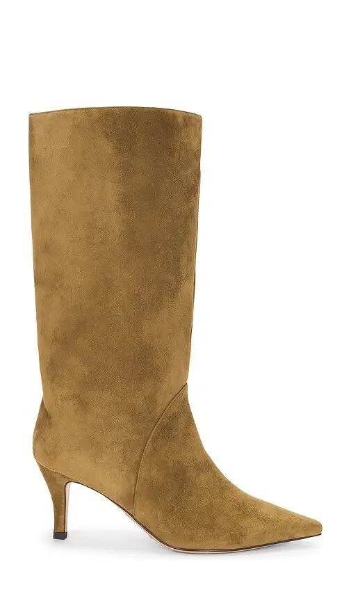 Lola Cruz Mid Calf Boot In Olive