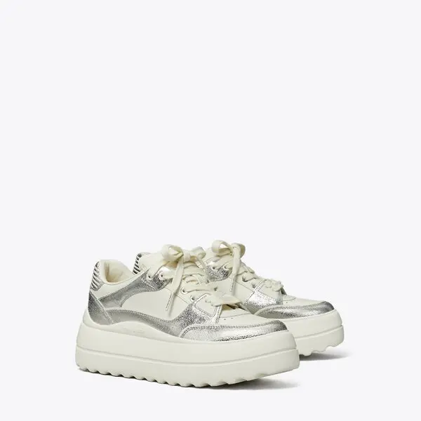 Tory Burch Stage Sneakers - Blanc/silver/blanc