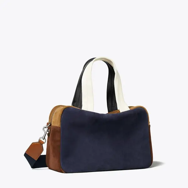Tory Burch Colorblock Suede Satchel