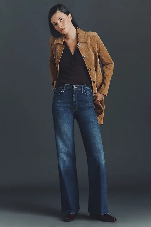 MOTHER Hustler Roller Sneak High-rise Wide-leg Jeans