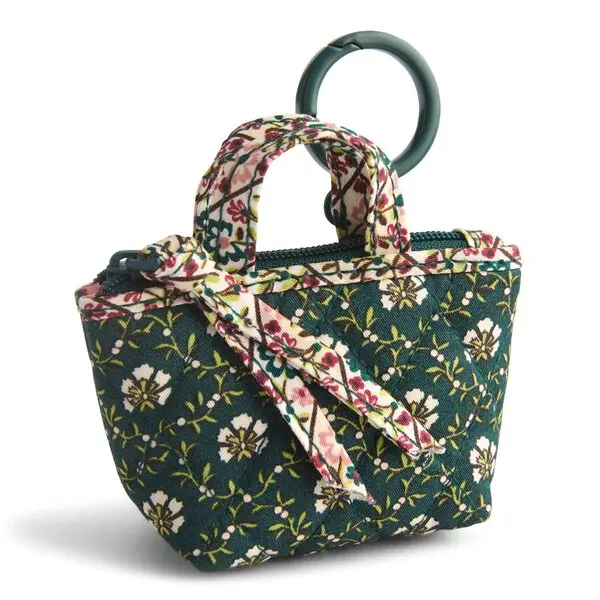 VERA BRADLEY Original Tote Bag Charm In Mistletoe Lattice