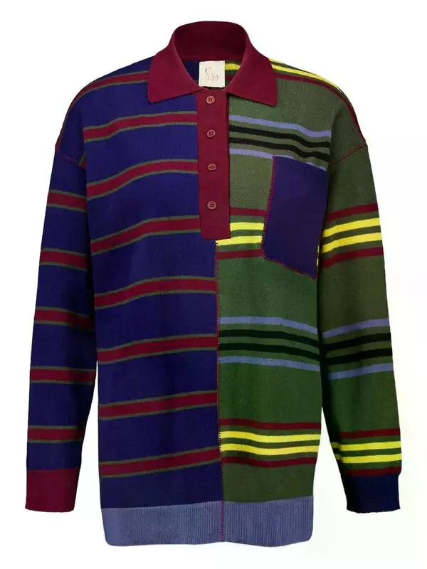 PAULA Striped Polo Top