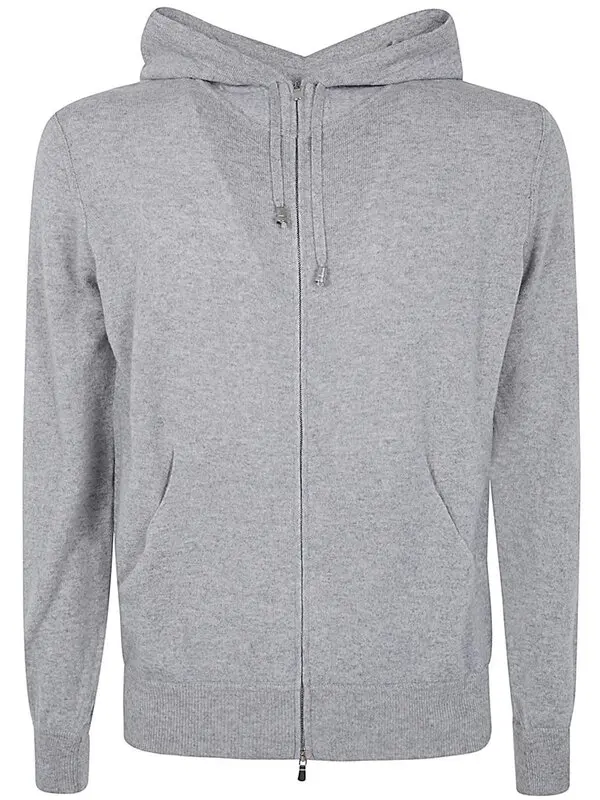 FILIPPO DE LAURENTIIS Long Sleeves Cashmere Wool Full Zip Hoodie
