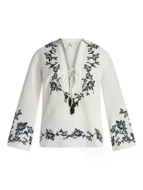 Hemant & Nandita Aahi Floral Tassel Blouse
