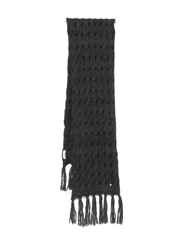 COCCINELLE Cable-knit Fringed-edge Scarf