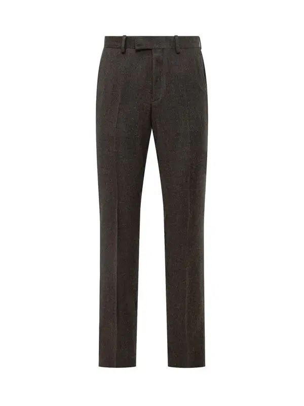Zegna Trousers In Grey Wool With Pleat