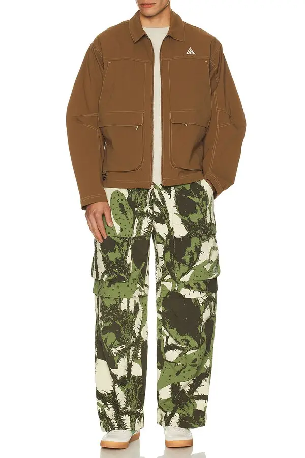Nike Acg Uv Smith Summit Jacket - Mosswood Brown, Light Khaki, & Summit White