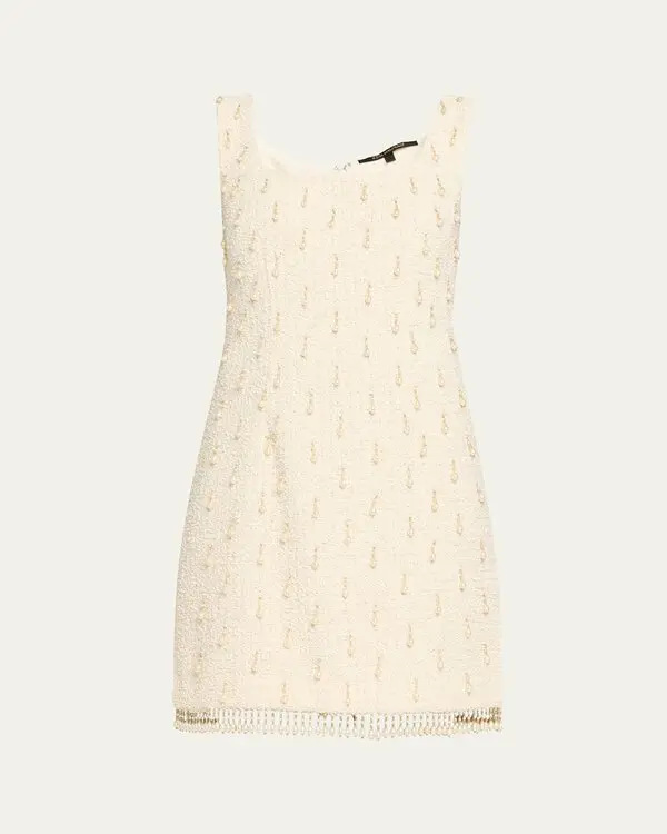 Kobi Halperin Amelia Sleeveless Beaded Boucle Mini Dress - Ivory