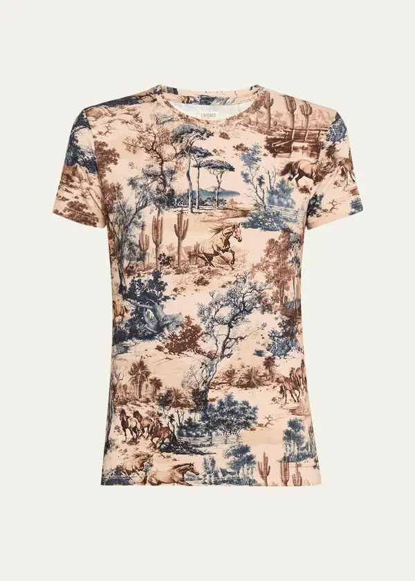 L'Agence Ressi Short-sleeve Western Toile Tee