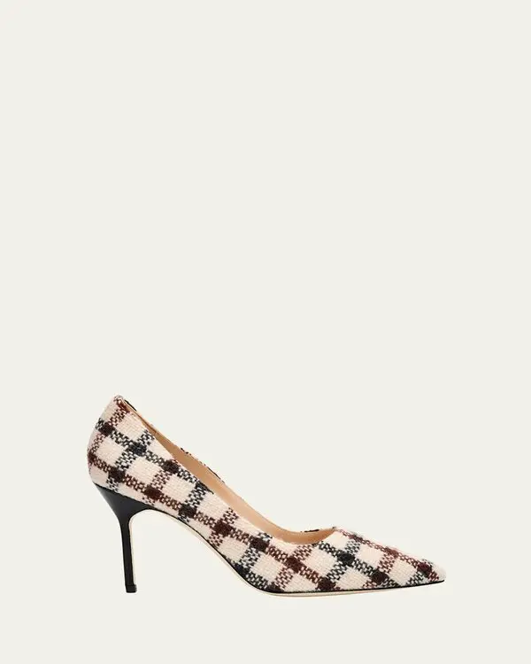 Manolo Blahnik Bb Plaid Wool Pumps