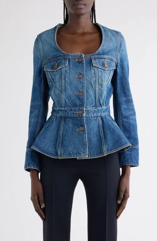 Chloé Denim Peplum Jacket