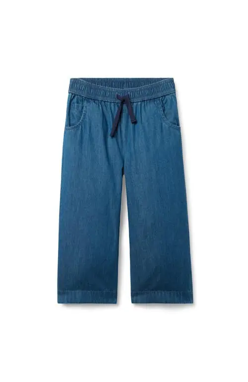 Janie And Jack Chambray Wide Leg Pull-on Pant