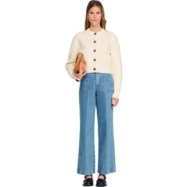 Sandro Textured Knit Cardigan