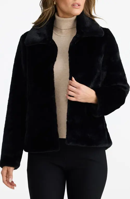 BRAVE+TRUE Steinway Faux Fur Jacket - Black