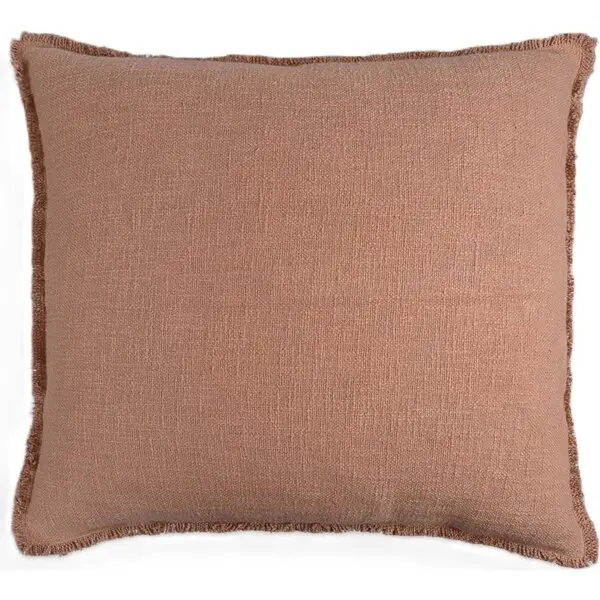 NAKI & SSAM Organic Chic Solid Square Pillow Cover With Frayed Edges