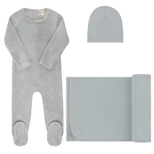 ELY'S & CO. Velour Embroidered Floral Collectiontake Me Home Set