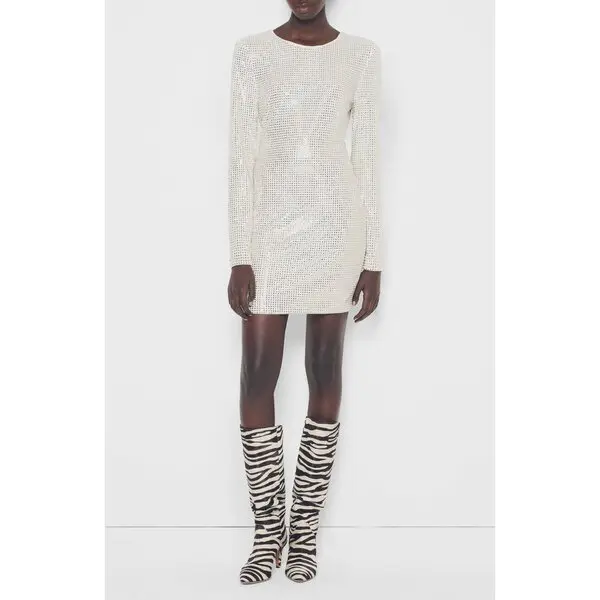 AS By DF Rhinestone-embellished Long Sleeve Dress