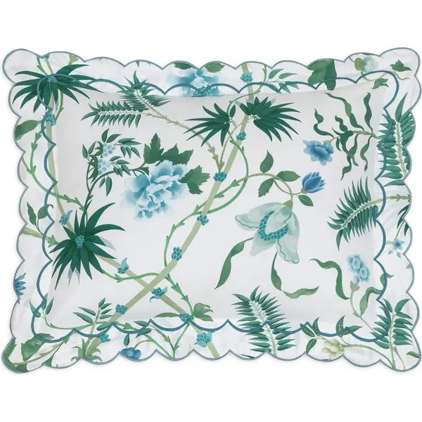 MATOUK Palmyra Cotton Percale Sham - Quilted Emerald