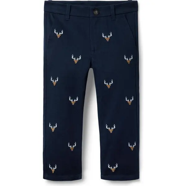 Janie And Jack Embroidered Deer Pant