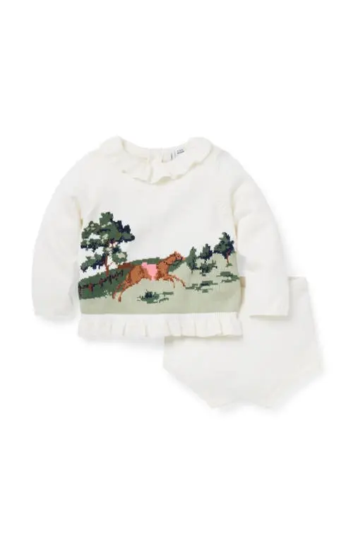 Janie And Jack Baby Horse Matching Sweater Set