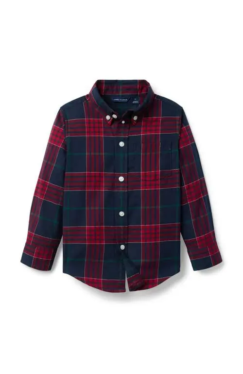 Janie And Jack Tartan Poplin Shirt