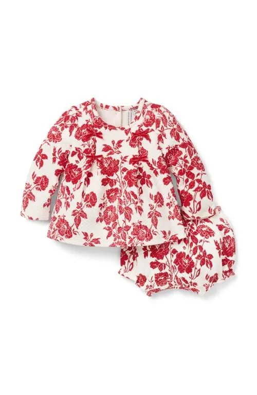 Janie And Jack The Floral Quilted Bow Matching Baby Set