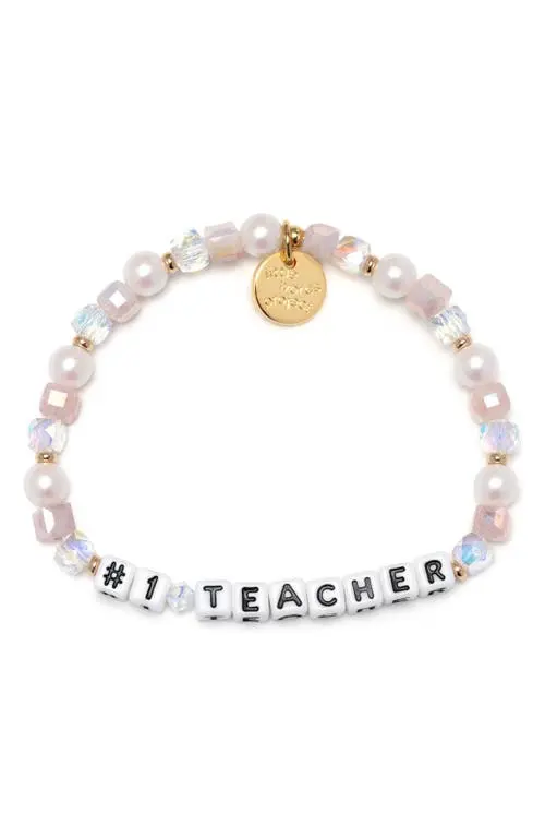 LITTLE WORDS PROJECT Number One Teacher Beaded Stretch Bracelet