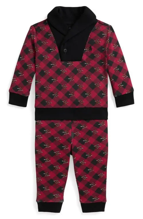 Ralph Lauren Skate Check Cotton Top & Pants Set