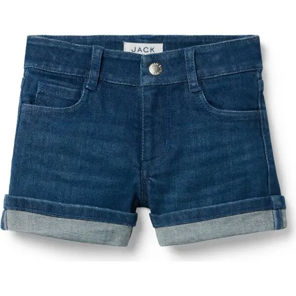 Janie And Jack Denim Cuffed Short In Medium Wash