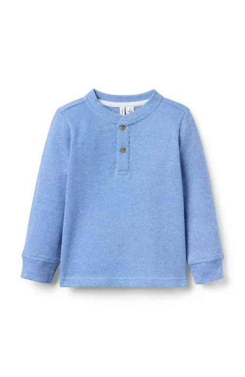 Janie And Jack Textured Jacquard Henley Tee