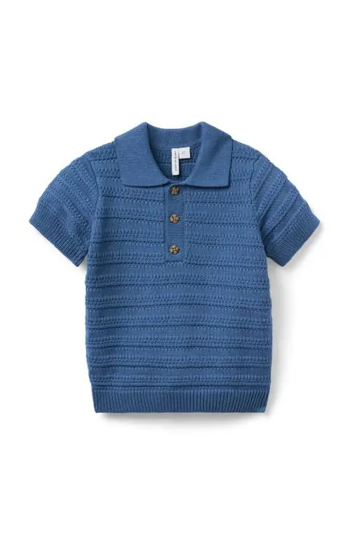 Janie And Jack Textured Knit Polo