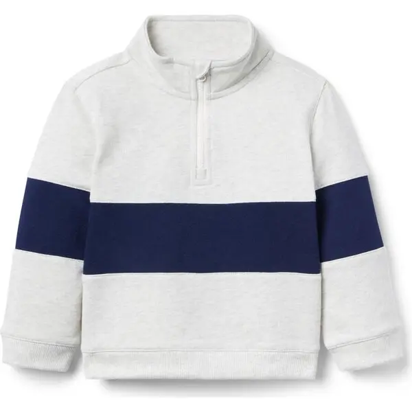 Janie And Jack Stripe Half-zip Sweatshirt