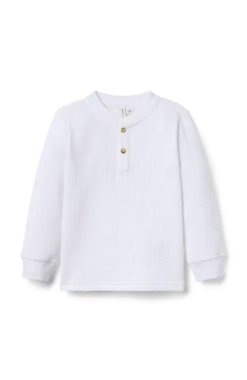 Janie And Jack Textured Waffle Henley Tee