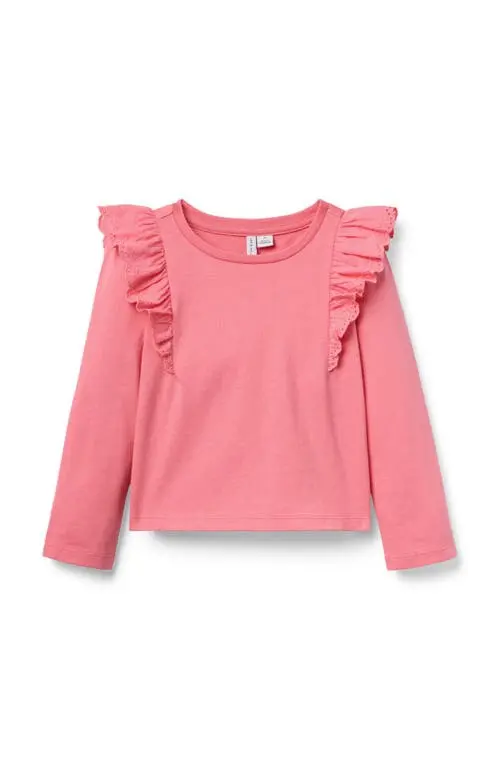 Janie And Jack Eyelet Ruffle Shoulder Top