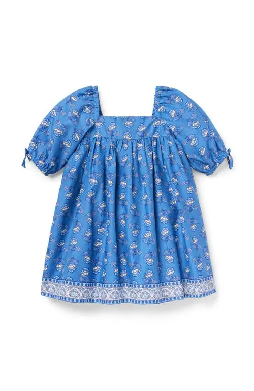 Janie And Jack Floral Border Dress - Blue