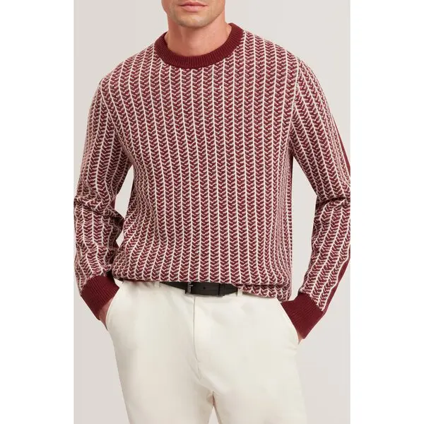 Ted Baker London Frankez Textured Herringbone Sweater - Maroon